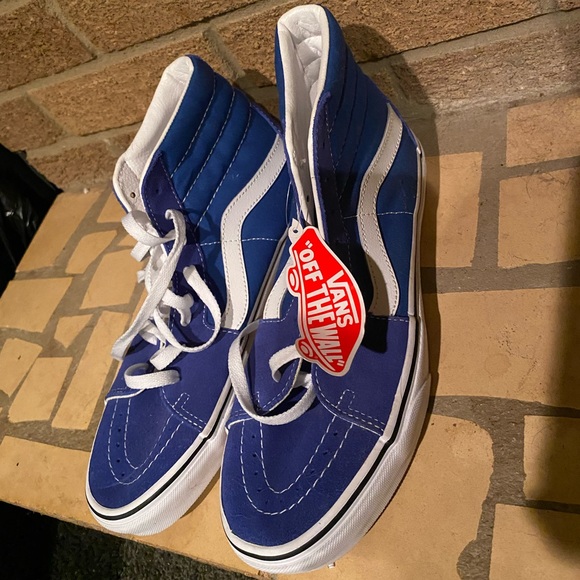 Vans | Shoes | Nwt Vans Highrise Blue Sneakers | Poshmark